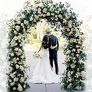 7.2/7.5ft Garden Arch Arbour Plant Support Archway Rose Arches Frame Strong Stable Wedding Arch Free Standing 3.9-9.8ft Wide Metal Trellis Arbor,Strong Weather Resistant Assemble Freely (Color : Blac