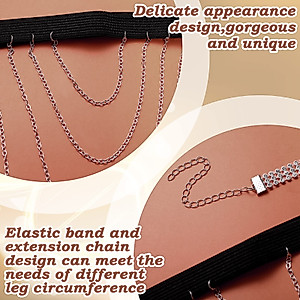 6 Pieces Crystal Leg Chain Women's Body Chains Layered Body Jewelry Party Thigh Chain Thigh Jewelry Accessories for Women Girls(Silver)