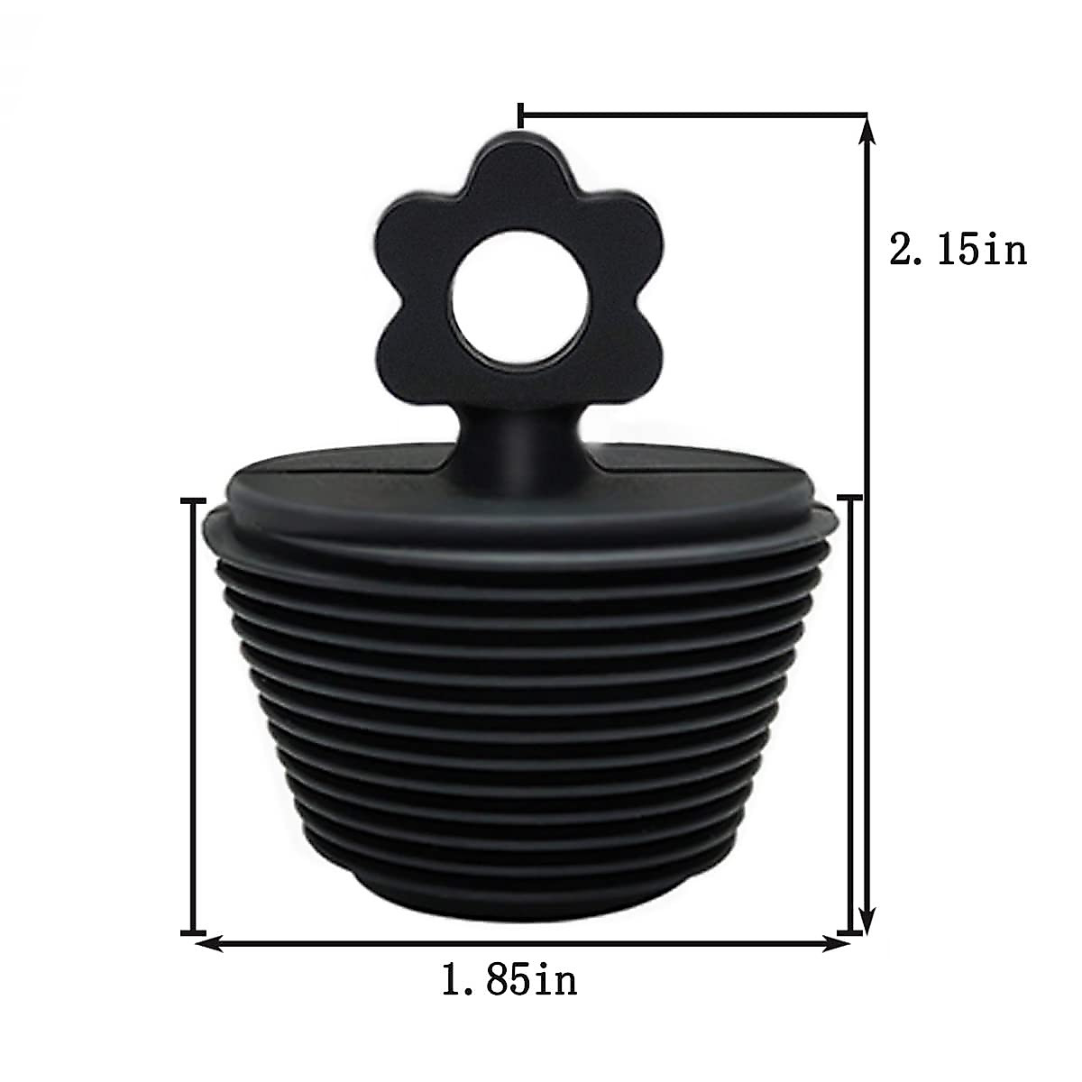 2 Pack Bathtub Stopper, Bathtub Drain Stopper Plug, Universal Silicone Stopper for Bathtub Sink Drains (Black)