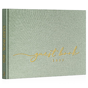 Lanpn Wedding Guest Book 2025 - Linen Hardcover Polaroid Guestbook Wedding Reception with 108 Blank Pages for Sign in and Photos - Guest Book for Wedding Bridal Shower Baby Shower Party (Sage Green)