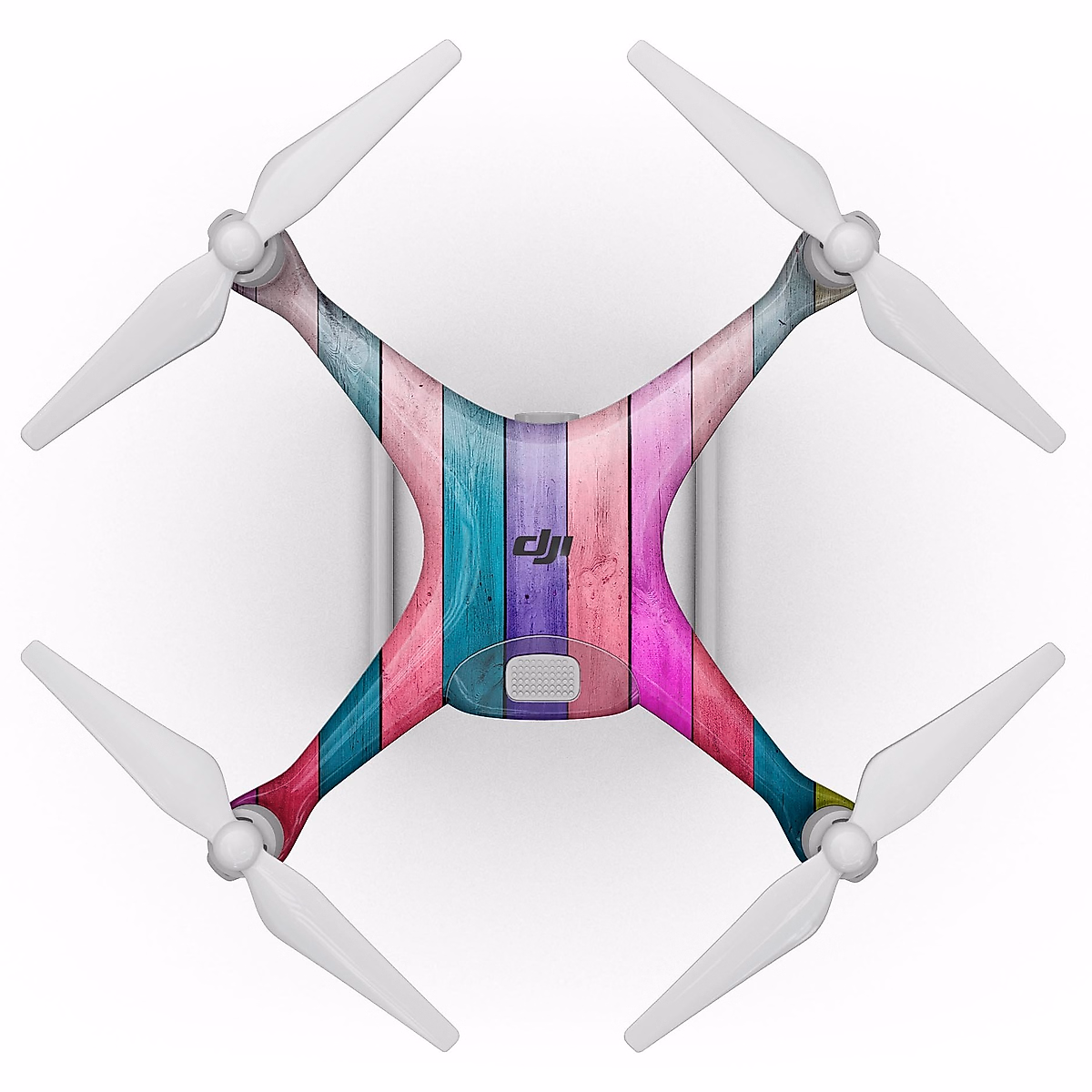 Design Skinz Design Skinz Vibrant Neon Colored Wood Strips Full-Body Wrap Decal Skin-Kit Compatible with The Drone DJI Phantom 4
