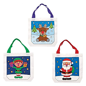 Baker Ross Ltd Christmas color In Fabric Bags, Festive Arts and Crafts (Pack of 3)