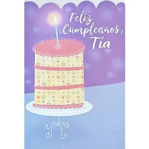 Greeting Card Feliz Cumpleanos Tia - Happy Birthday Aunt in Spanish Espanol - Tu Ocupas Un Lugar Especial En Nuestra Familia You Hold A Special Place In Our Family