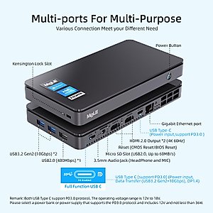 MeLE Mini PC Windows 11 Pro 16GB Ram 512GB N5095 Micro PC Overclock3C 2X HDMI 4K USB-C Triple Display 2.4G/5G WiFi6 BT5.2 GbE Support Linux Small Desktop Computer on IoT MES WMS NAS Astrophotography