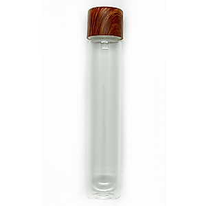 Glass Preroll Vials with Child Resistant Cap - 120mm Glass Tube (6, Mahogony)
