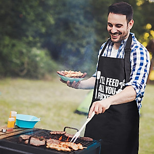 Funny Apron for Men&Women - Feed All You- Customized Apron Funny Gifts for Dad, Funny Cooking Grilling BBQ Chef Apron, Father's Day Gift, Christmas Gift for Boyfriend, Husband, Brother, Mom, Friend