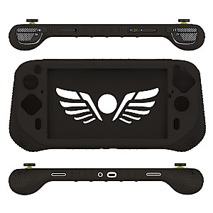 Silicone Cover Case for Logitech G Cloud Gaming Handheld, Protective Skin Sleeve for Logitech G Cloud Gaming Console Screen Film Protector Accessories (Black Case and Sreen Film)