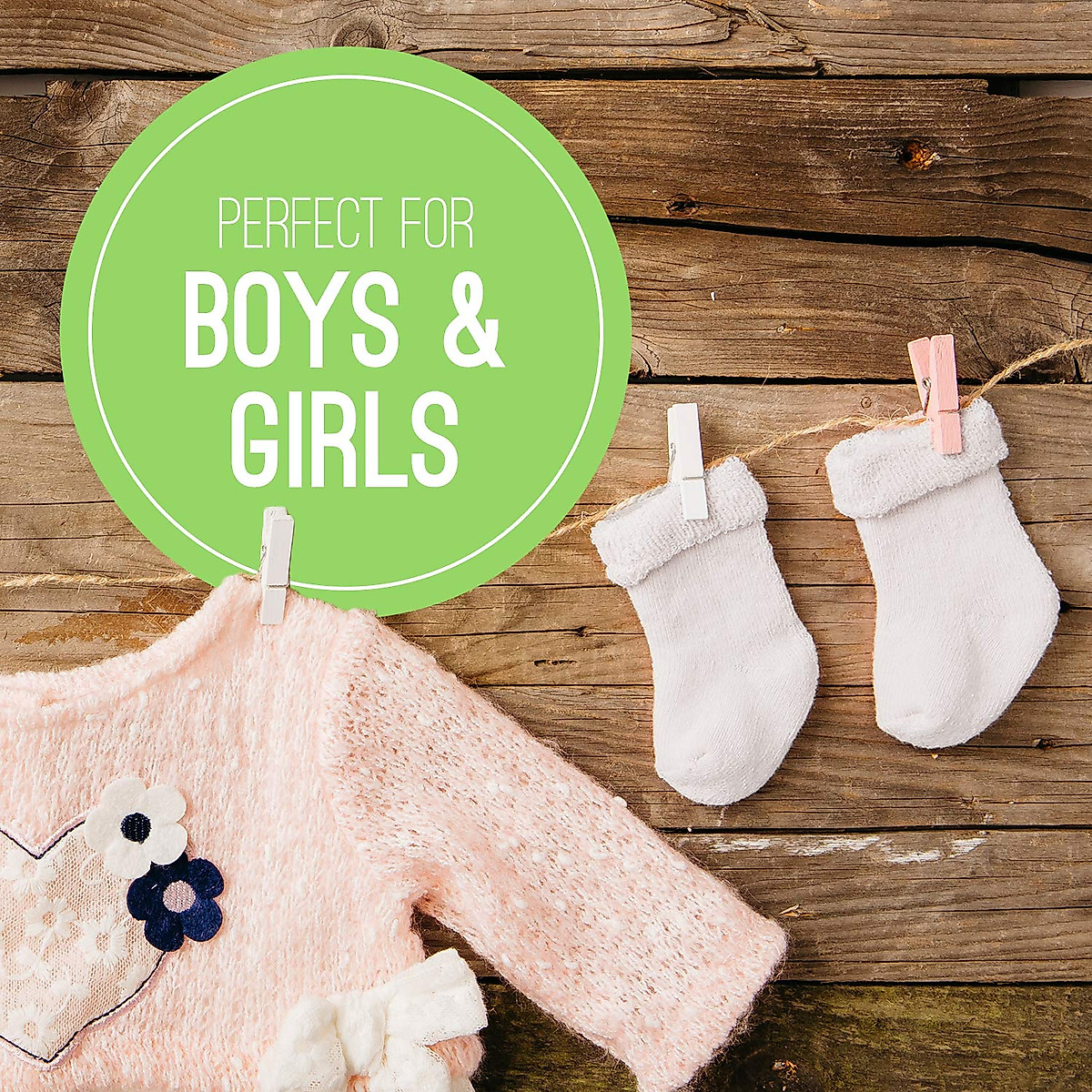 Kushies Newborn Terry Socks (White 6 pack, 0-3 Months)