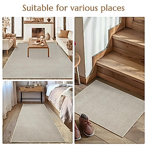 jinchan Modern Area Rug 2x3 Washable Rug Indoor Entryway Doormat Grid Accent Rug Kitchen Rug Geometric Contemporary Rug Non Slip Carpet Soft Rug for Living Room Bedroom Bathroom Home Office Taupe