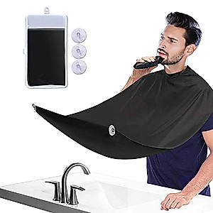 Beard Bib Beard Apron, Beard Catcher Stocking Stuffers Shaving and Trimming, Non-Stick Grooming Cloth with 2 Suction Cups, Best Christmas Gifts for Men