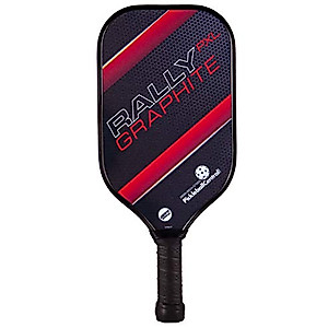 Rally PXL Graphite Pickleball Paddle (Red) XL Elongated Power & Reach Shape | Standard Grip | Polymer Honeycomb Core and Graphite Face