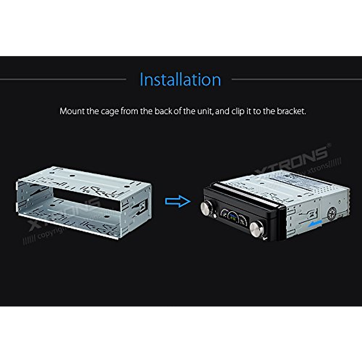 XTRONS Universal Single Din 1 Din Stereo Radio Replacement Fitting Cage Kit Installation