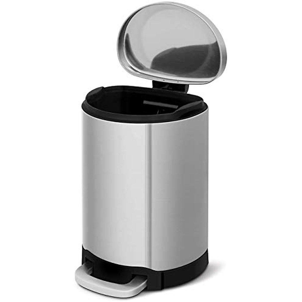 Innovaze 3.2 Gal./12 Liter Stainless Steel Semi-Round Step-on Trash Can for Bathroom and Office
