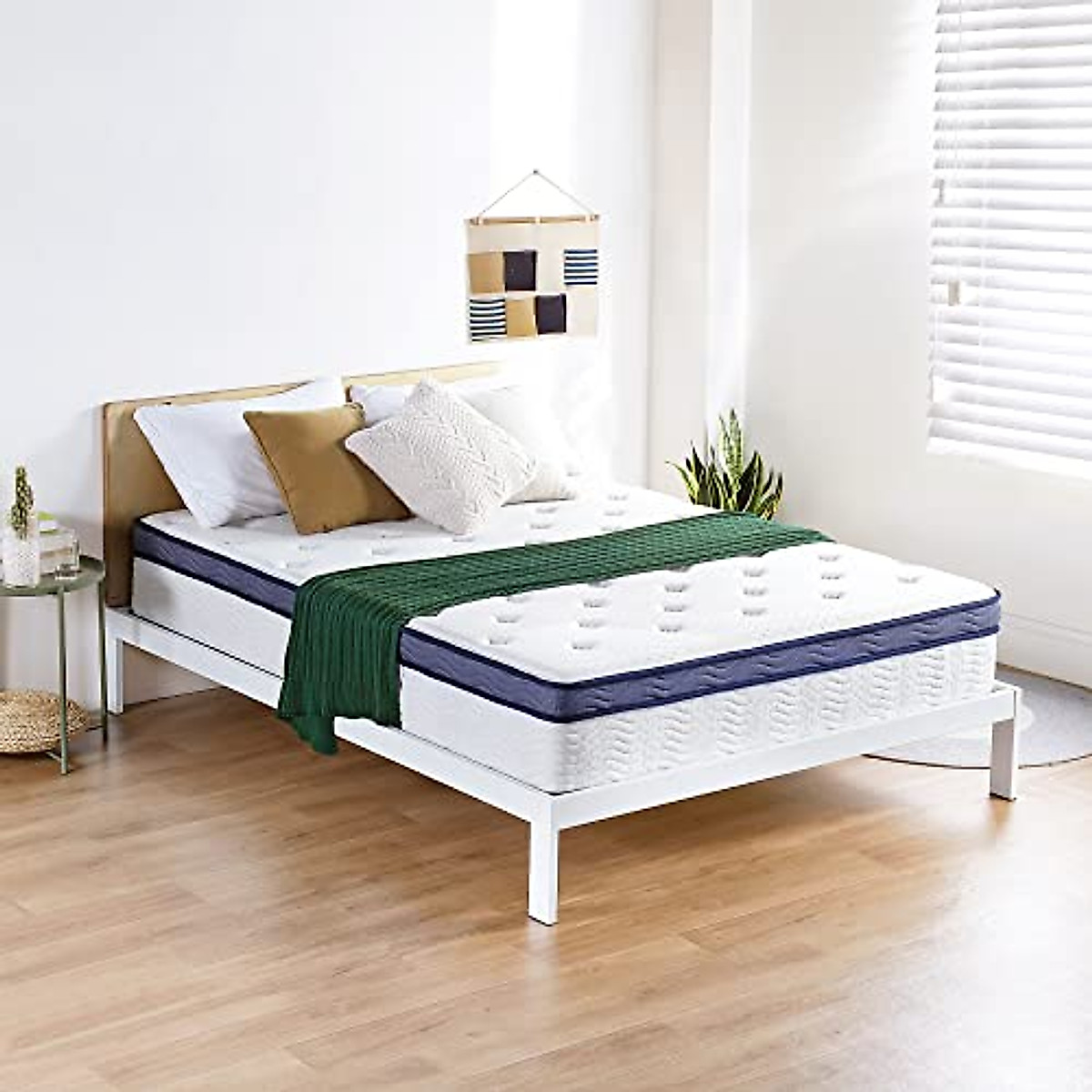 Olee Sleep 12 Inch Midnight Euro Top Gel Memory Foam Spring Hybrid Mattress, Mattress In a Box, CertiPUR-US Certified, Queen