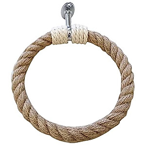 Veemoon Kitchen Rings Wooden Stand Wall-Mounted Bohemian Woven Decorative Accessories Hand Ring Bath Shower Design Storage Rope Bathroom Mount Holder Towel Bedroom Shape Rack Rustic