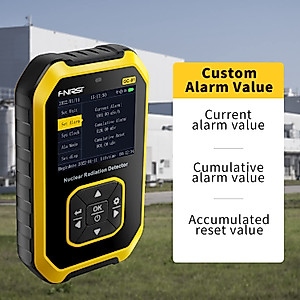 Geiger Counter Nuclear Radiation Detector - FNIRSI Radiation Dosimeter with LCD Display, Portable Handheld Beta Gamma X-ray Rechargeable Radiation Monitor Meter, 5 Dosage Units Switched