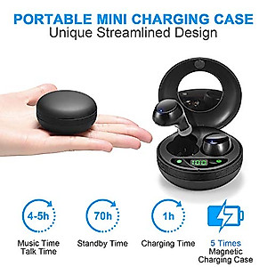MuGo Wireless Earbuds, Bluetooth Headphones Wireless Earphones with Immersive Sound, Bluetooth 5.0 Headset with Mic, In Ear Headphones with Noise Cancelling, 25H Playtime Charging Case, IP7 Waterproof