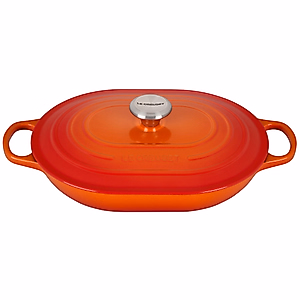 Le Creuset Enameled Cast Iron Signature Oval Casserole, 3.75 qt., Flame