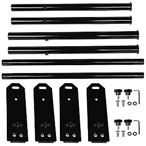 ECCPP Adjustable Van Ladder Rack Hightop 2 Bars Roof Rack fit for Chevy Express 2500 for Dodge for Ford E-250/350 for GMC Savana with Rain Gutters Heavy-Duty Steel Pickup Truck Ladder Rack