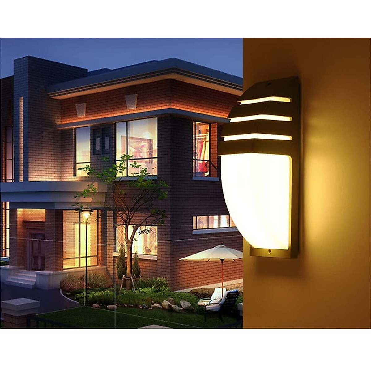 Modern and Simple Led Home Wall Lamp Aluminum Corridor Aisle Outdoor Waterproof Garden Light Porch Radar Motion Sensor Courtyard Ac90~260v (White)