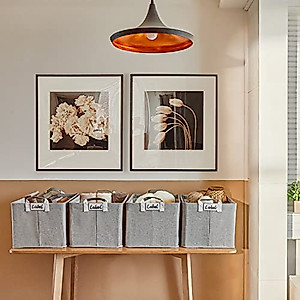 LoforHoney Home Bundle- Storage Bins with Metal Frames Light Gray Jumbo 2-Pack & 4-Pack