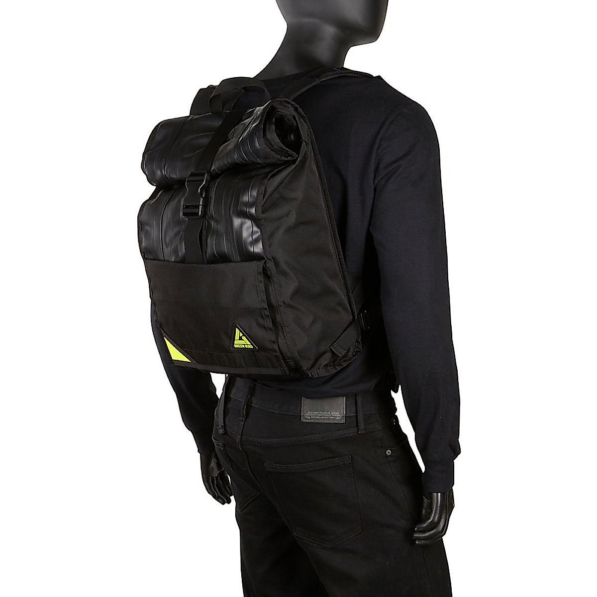 Green Guru Gear Commuter Upcycled Made in USA Backpack Black, 18-Liter