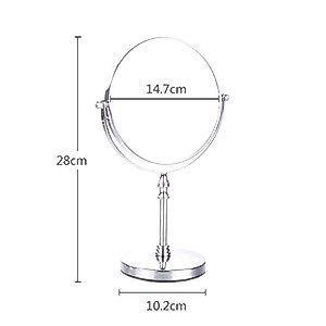 KXA Bathroom Mirror Make-up Mirror Office Beauty Mirror with 3X Magnification and 360 deg; HD All-Round View; Princess Mirror Travel Portable Silver Rotation