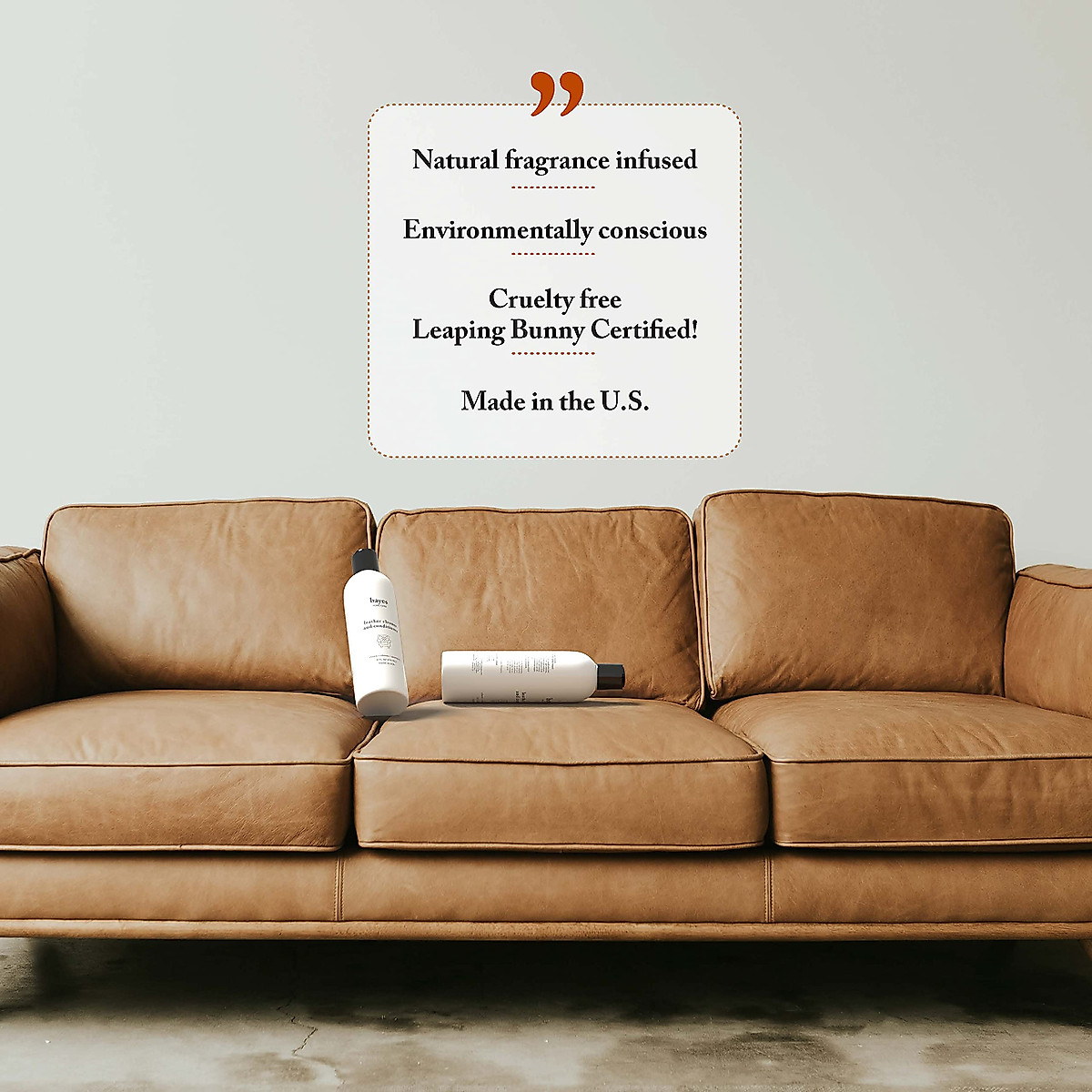 Bayes Premium High Performance Leather Upholstery Cleaner and Conditioner - 16 oz - Prevents Drying, Cracking or Fading of Leather Couches, Car Seats, Shoes, Purses, Pack of 2