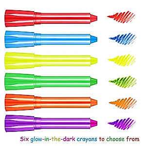 Glow in The Black Light Face Paint Crayons Kit, UV Black Light Makeup Neon Face and Body Paint Sticks Markers for Mardi Gras Halloween Masquerades Makeup