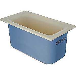 Carlisle FoodService Products CM1102C1402 Coldmaster CoolCheck 6" Deep Third-Size Insulated Food Pan, 4 Quart, Color Changing, White and Blue