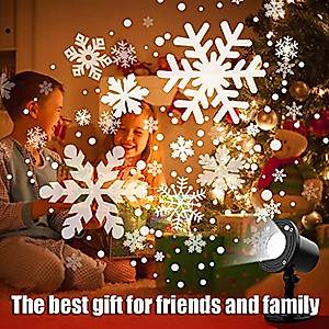 New 2023 Christmas Indoor Outdoor Waterproof LED Snowflake Projector Lights,Snowfall Projection Lamp for Christmas Theme Party, Holiday, Halloween, Home Birthday Party and Garden Xmas Decoration