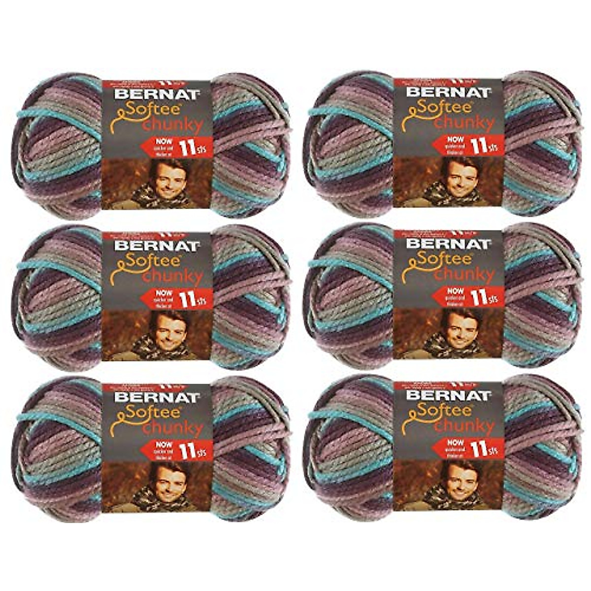 Bernat Softee Chunky Ombre Yarn (6-Pack) Shadow 161129-29121