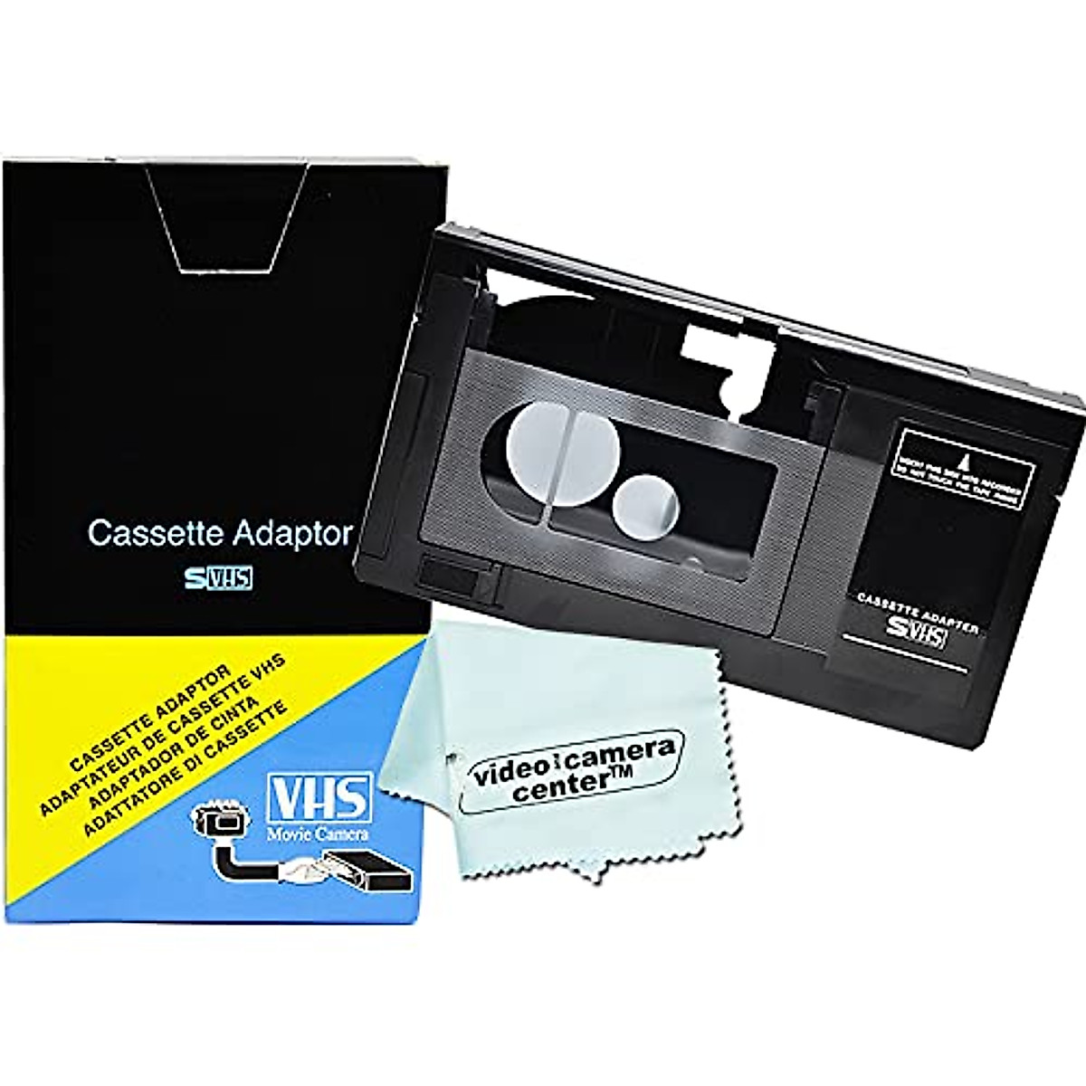 Motorized VHS-C Cassette Adapter For JVC C-P7U CP6BKU C-P6U,Panasonic PV-P1,RCA VCA115 + 1 VCC113 Micro-Fiber Cloth™