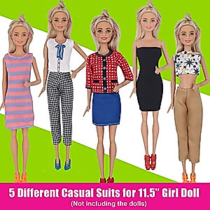 EuTengHao 90Pcs Doll Clothes and Accessories for 11.5'' Girl Doll and 12'' Boy Doll Doctor Nurse Playset Includes 25 Clothes Lovers Outfit 28 Shoes Ice Cream Truck Medical Equipment for 12 Inch Dolls