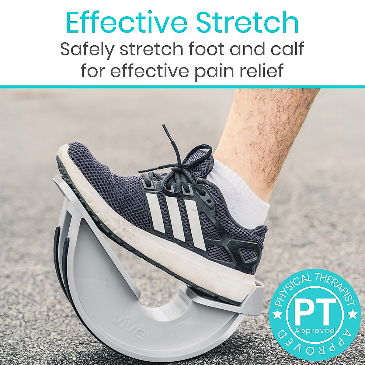 Vive Foot Rocker - Calf Stretcher for Achilles Tendinitis, Heel, Feet, Shin Splint, Plantar Fasciitis Pain Relief - Stretches Strained Leg Muscle - Ankle Wedge Stretch Improves Flexibility (Standard)