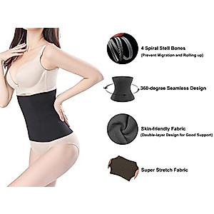 KSKshape Waist Trainer Shapewear For Weight loss Tummy Control Body Shaper Breathable Waist Cincher,Black,XL/XXL(Fits Waist 29-32inch)