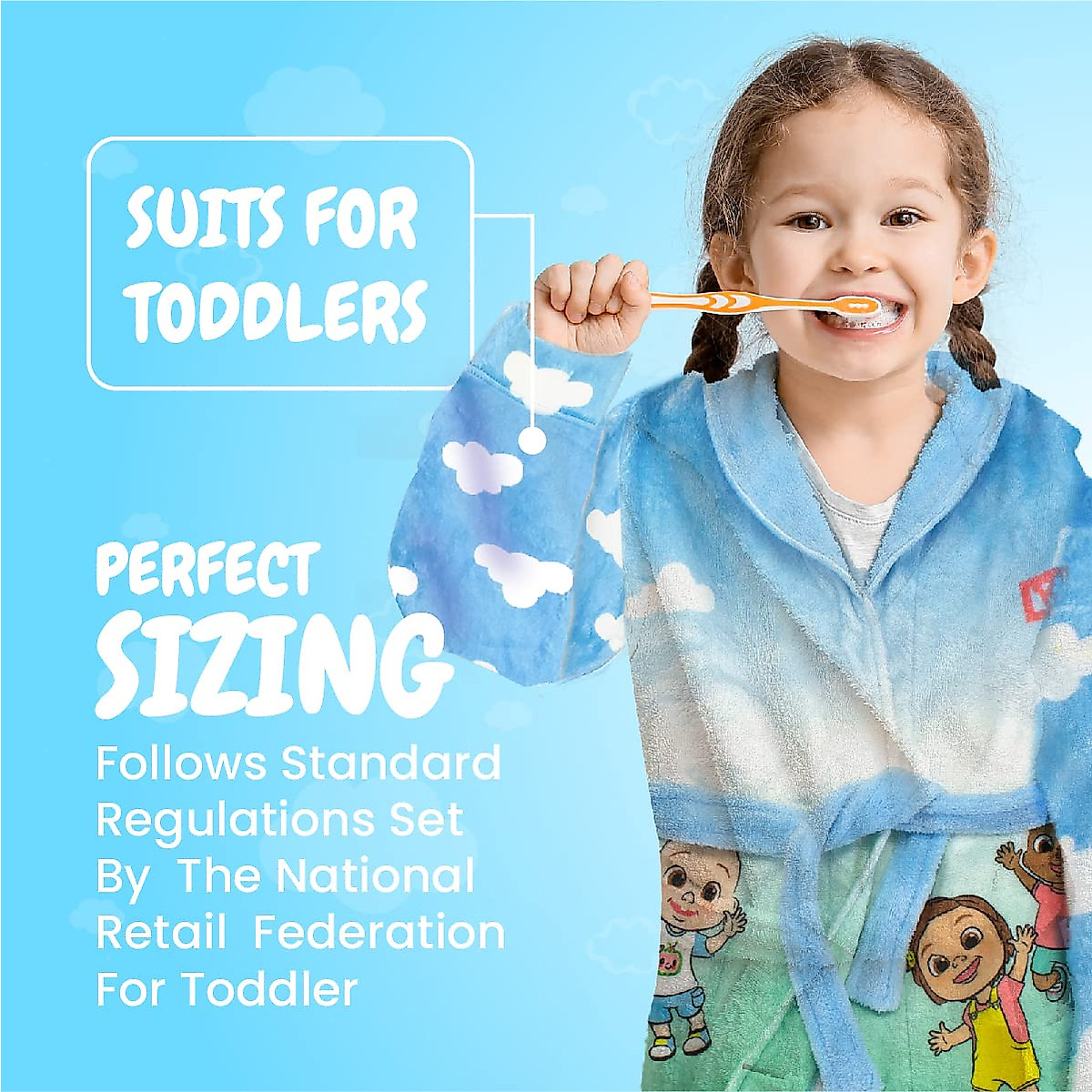 Cocomelon Toddler Boys JJ Playtime 3D Plush Robe (as1, age, 2_years, CoComelon Bus, 2T)