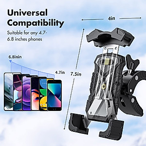 Universal Golf Cart Phone Holder, Adjustable Bike Phone Mount Bike Phone Holder for Handlebars Compatible with iPhone14,13,12,11, Pro Max ,Samsung Galaxy S21, S10, S9,and All 4.7-6.8” Cellphone