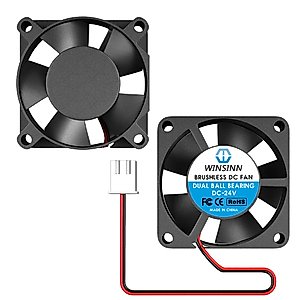WINSINN 30mm Fan 24V, 3D Printer Micro 24 Volt Fans 3010 Dual Ball Bearing, Brushless Cooling 30mmx10mm 2PIN (Pack of 2Pcs)