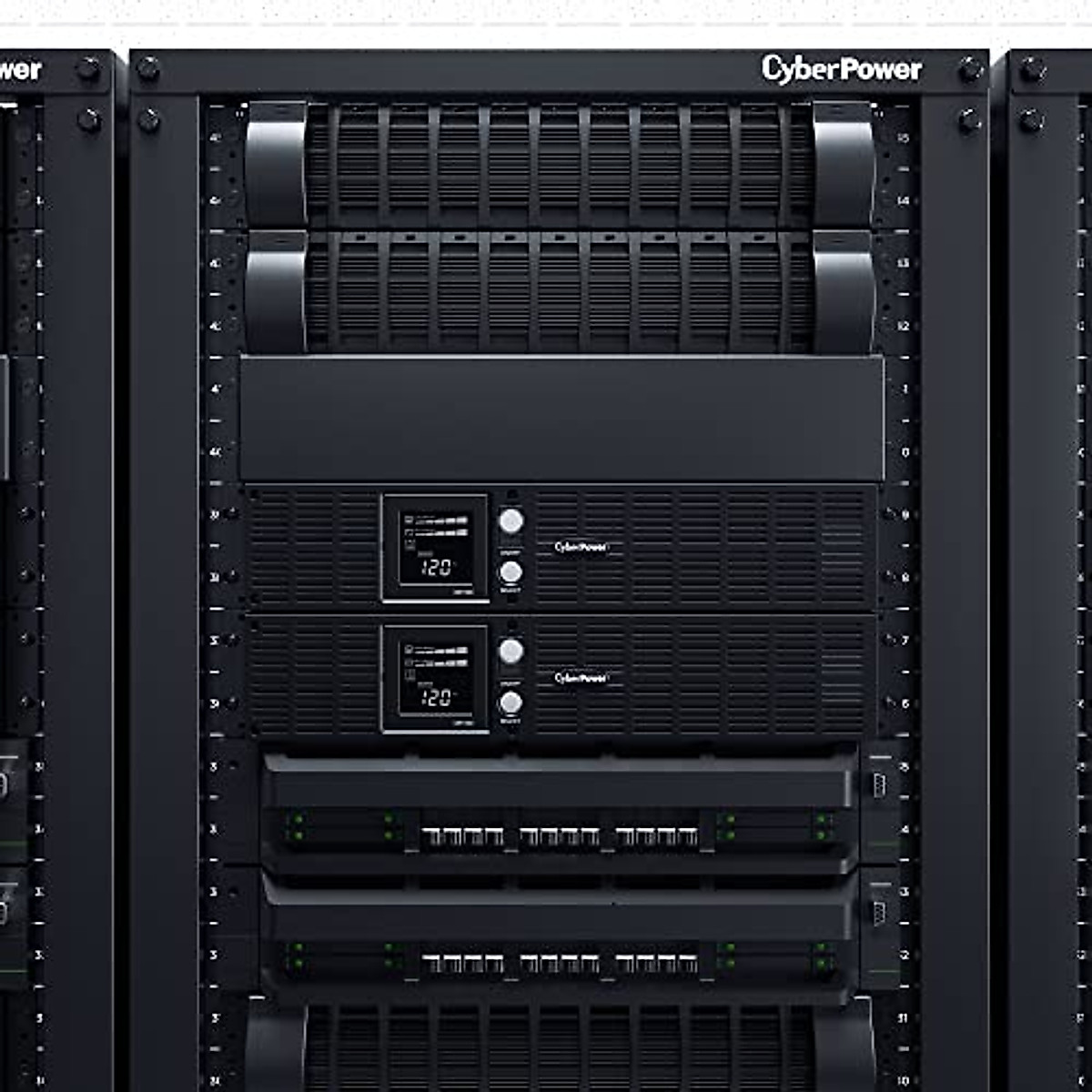 CyberPower OR1500LCDRT2U Smart App LCD UPS System, 1500VA/900W, 8 Outlets, AVR, 2U Rack/Tower