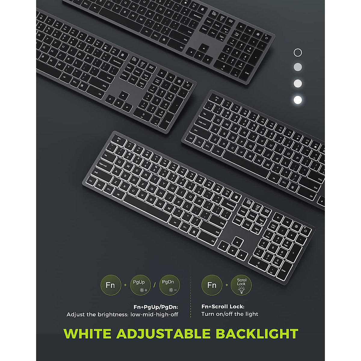seenda Wireless Backlit Keyboard and Mouse Combo, 2.4G USB Silent Keyboard and Mouse Rechargeable Full-Size Ultra Slim Keyboard & Mouse Set for Windows PC Computer, Laptop, Desktop