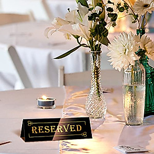 DI QIU REN 10PCS Reserved Table Signs, Acrylic Guest Reservation Table Tents Sign, Waterproof Double-Sided Reserved Seat Signs, Reserve Signs for Wedding Birthday Party Restaurants Meeting Chair