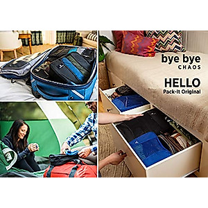 Eagle Creek Pack-It Original Medium Packing Cubes for Suitcases - Durable Travel Organizer Bags for Luggage with Rugged Dual Zippers and Top Grab Handle, Black