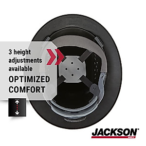 Jackson Safety Blockhead Fiberglass Full Brim Hard Hat - 4-Point Ratchet Suspension w/Jackson 370 Speed Dial Headgear - Carbon Fiber Pattern, Large