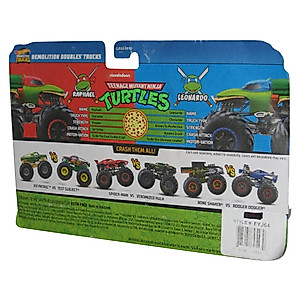 Hot Wheels Monster Trucks Raphael Vs Leonardo, Demolition Double 1:64 Scale