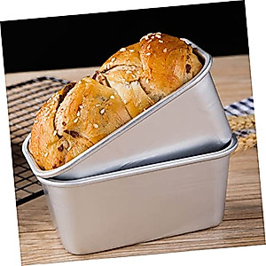 Cabilock 1pc Toast Mold Cheesecake Mini Baking Pans Burger Mold Bread Baking Tin Oven Rectangular Bread Toasting Molds Bread Baking Mold Kitchen Supplies Silver Household Aluminum Alloy Set