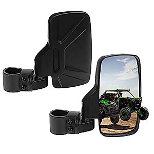 SPAUTO UTV Side Mirrors For 1.6" - 2" Roll Cage Bar, UTV Mirrors Compatible with Kawasaki Mule Yamaha Rhino YZX Pioneer Polaris Shatter-Proof Tempered Glass(Fits Driver and Passenger Side)