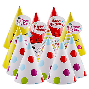 Rocutus Rainbow Birthday Party Hats, 30 Pieces, Paper, Cartoon, Costume Headwear, For Kids and Adults, Party Hat