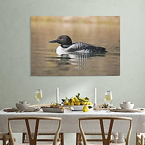 RCCER Common Loon Canvas Poster Bedroom Decor Sports Landscape Office Room Decor Gift,Canvas Poster Wall Art Decor Print Picture Paintings for Living Room Bedroom Decoration 08x12inch(20x30cm)