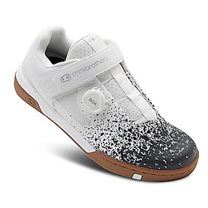 Crankbrothers Stamp BOA Splatter Mens MTB Mountain Bike Shoes White/Black 7.5 USA